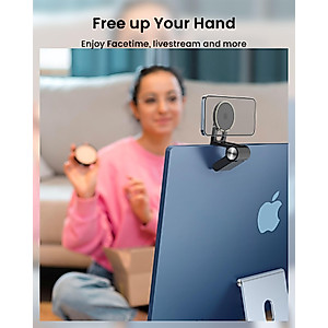 SODI Continuity Camera Mount for Desktop Monitor & iMac Compatible iPhone Webcam Mount with Mag-Safe for Mac and Displays, Mac OS Ventura, Work for Facetime, Desk View, Black