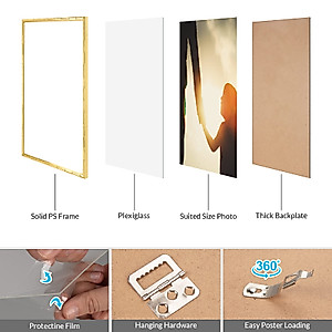 16x20in Picture Frames, PhotoFrame for Wall Home Decoration, Gold