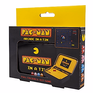 PAC-Man Arcade Game in a Tin. Full Colour 8-bit Game with Original Sounds & Graphics. Classic PAC-Man Gameplay. Includes 2.4” Screen. Officially Licensed PAC-Man Merchandise.