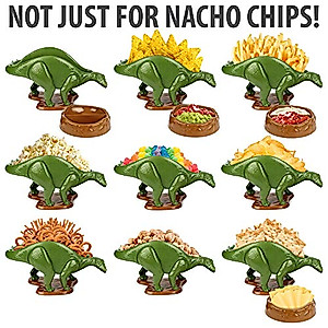 Funwares Original Nachosaurus Snack and Dip Set, Dinosaur Nacho Holder