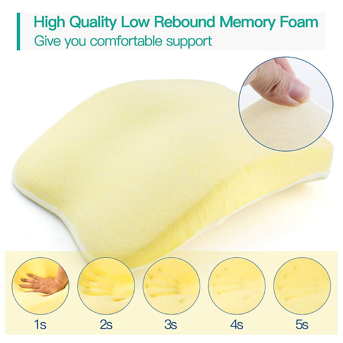 Mkicesky Lumbar Support Back Pillow for Office Chair / Car, Memory Foam Back Support Cushion with Full Posture Corrector - Relief Lower Back Pain (Black)