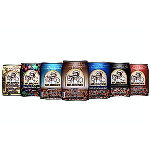 Mr. Brown Coffee Drink Variety Combo (Blue Mountain, Black, Caramel Latte, Macadamia Nut, Vanilla, Cappuccino, Ice Coffee) | Pack of 7