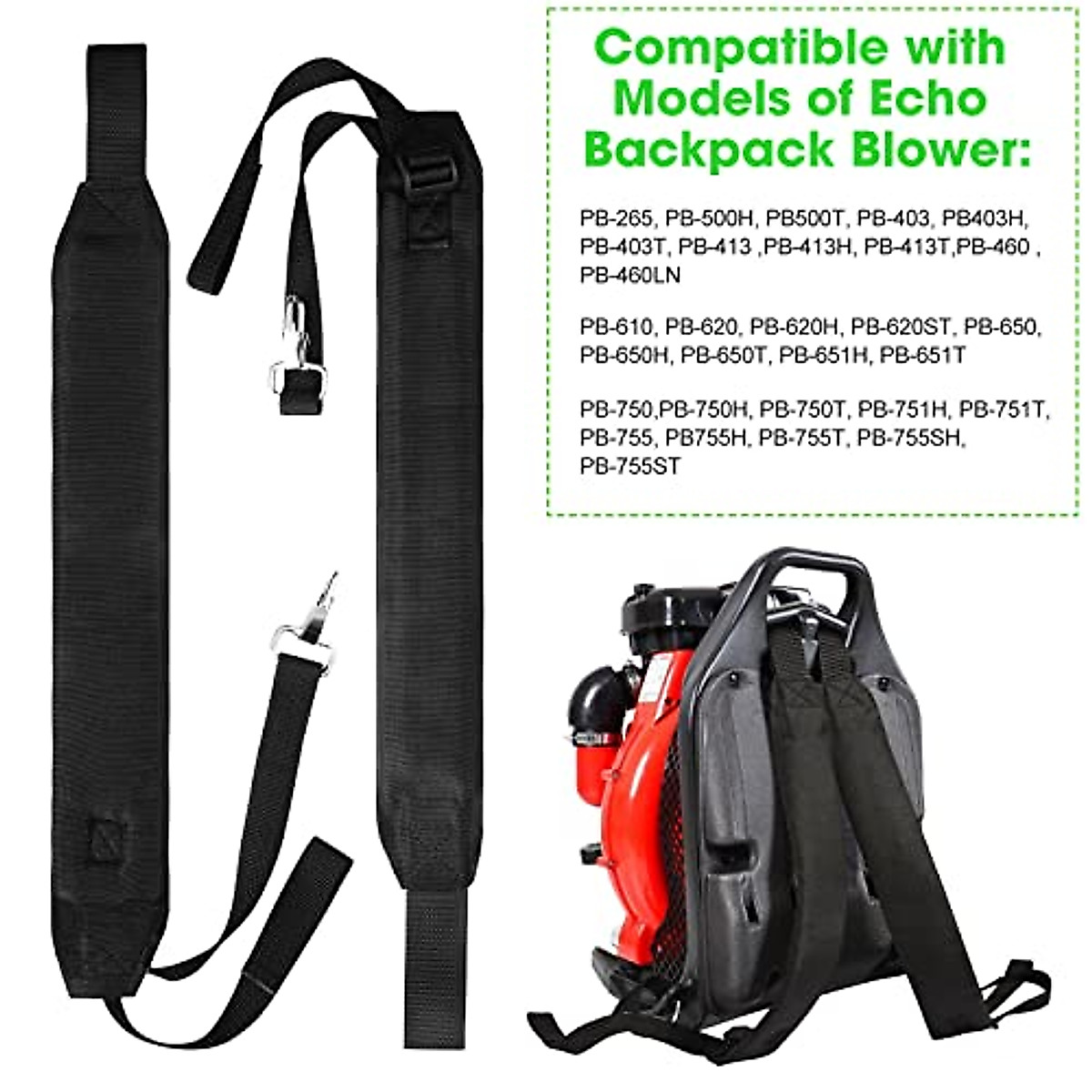 Hooetoy C061000111 Blower Straps Backpack Blower Replacement for Echo, Fits PB-265LN PB-403H PB-413H PB-500 PB-610 PB-620 PB-650 PB-755-2 Pack