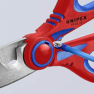 Knipex 95 05 10 SB Electricians' Shears with Multi-Component Grips, fibreglass-Reinforced 160 mm (Blister Packed)