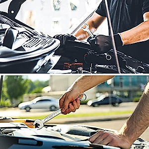 Jetech 18mm Combination Wrench - Industrial Grade Spanners with 12-Point Design, 15-Degree Offset, Made with Durable Chrome Vanadium Steel in Sand Blasted Finish, Forged, Heat-Treated, Metric