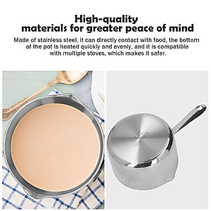 Butter Coffee Milk Warmer Mini Butter Melting Pot, Stainless Steel Hot Milk Pot Chocolate Boiled Sugar Cheese Butter Melting Pot with Dual Pour Spouts