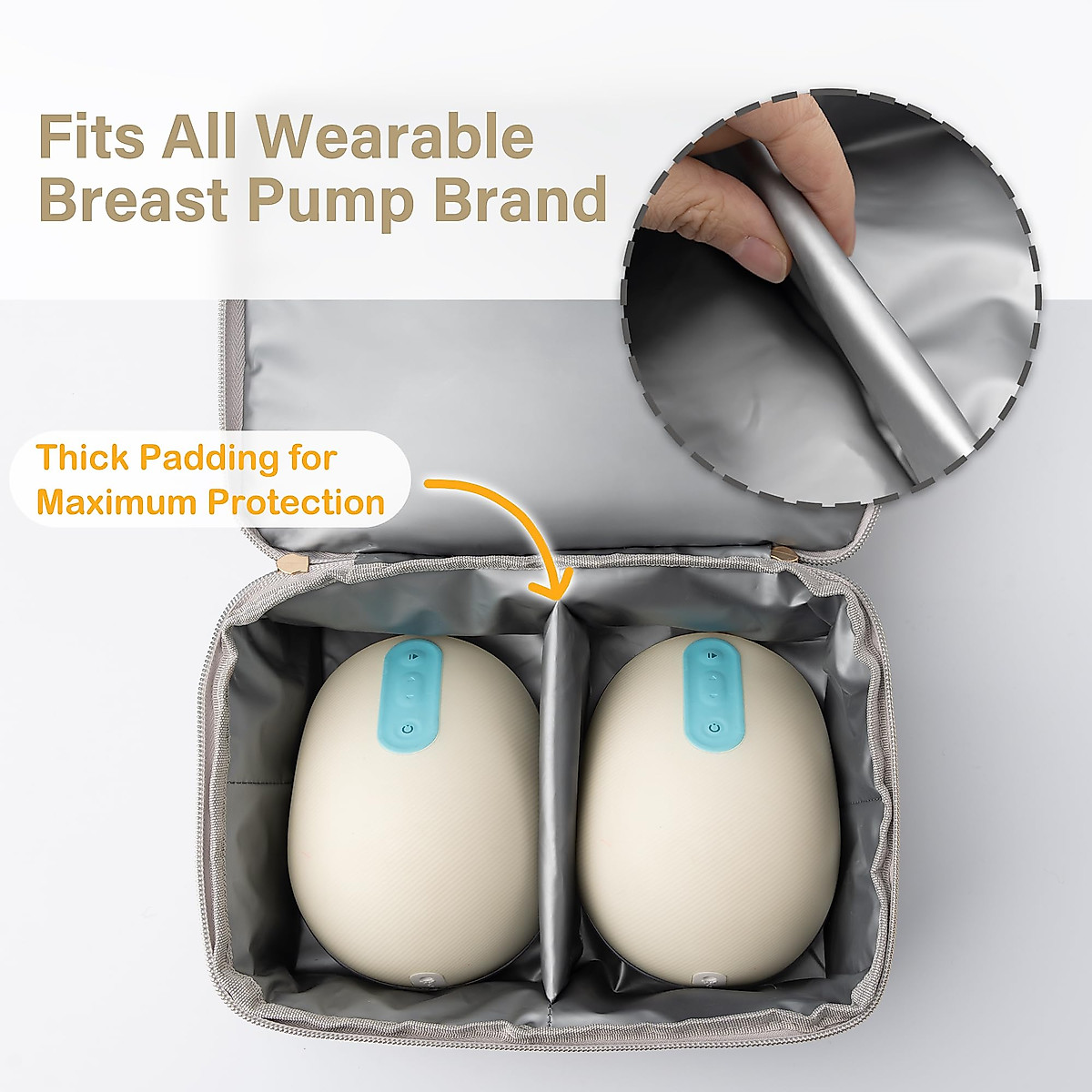 Kadamii Wearable Breast Pump Bag Compatible with Momcozy, Elvie & Medela Pump in Style, Small Portable Container Case Bag for Working Moms, Holds Pump Accessories
