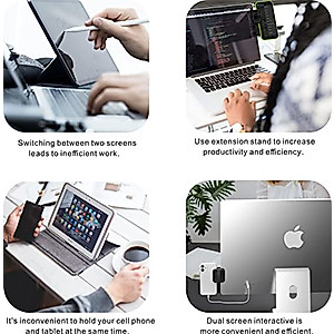 rudo Laptop Portable Side Mount Clip for iPhone, MacBook,Tablet, Laptops & Smartphones. Instant Dual or Triple Display for Your Laptop Computer. Increase Productivity and Efficiency