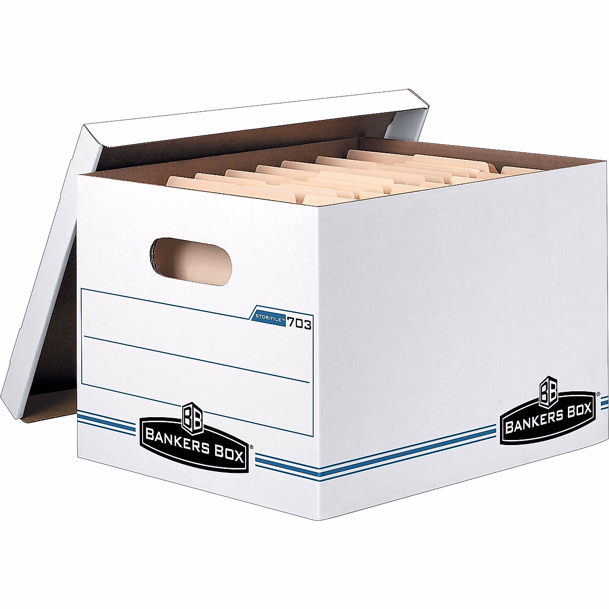 Bankers Box 5703604 Stor/File Storage Box, Letter/Legal, Lift-Off Lid, White, 6/Pack