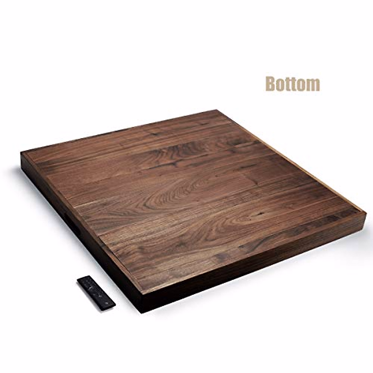 MAGIGO 30 x 30 Inches Extra Large Square Black Walnut Wood Ottoman Tray with Handles, Serve Tea, Coffee Classic 2.5 Feet Wooden Decorative Serving Tray