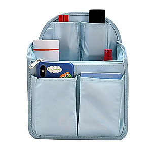 HOYOFO Mini Backpack Organizer Insert Small Shoulder Bag Divider for Rucksack Purse Lightweight Nylon, Light Blue