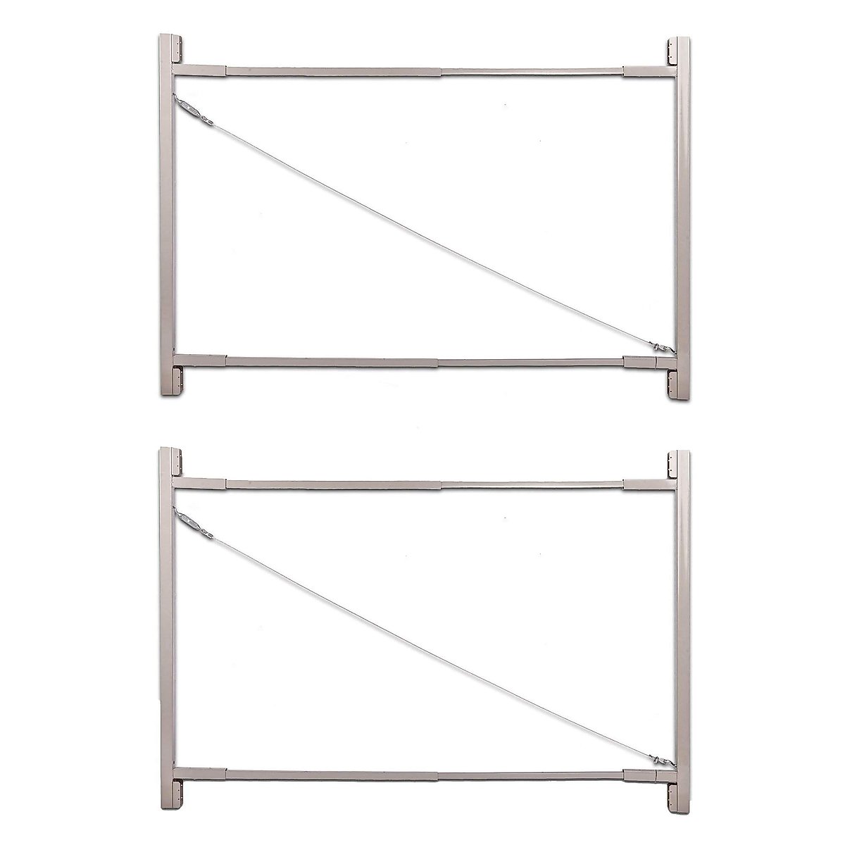 Adjust-A-Gate Steel Frame Anti Sag Impervious to Fade & Rust Adjustable Gate Building Kit with Patented Truss Cable System & Telescoping Bars, 2 Pack