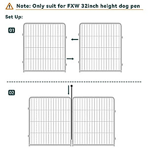 FXW Dog Playpen Stakes, Additional Long Rods - Metal Post Replacement Pet Exercise Pen Accessories for 32 Inch Height Dog Pen Fence