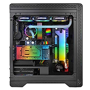 Thermaltake Pacific DP100-D5 Plus 360mm 200ml 16.8 Million Color RGB Alexa/Razer Chroma/5V Motherboard Syncable 6-Port G 1/4" Thread 5-Speed Adjustable D5 Pump Distro Plate Combo CL-W263-PL00SW-A