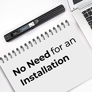 MUNBYN Portable Scanner, Photo Scanner for A4 Documents Pictures Pages Texts in 900 Dpi, Flat Scanning, Include 16G SD Card, Wand Document Scanner Uploads Images to Computer Via USB Cable, No Driver