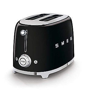 SMEG 2 Slice Toaster with Sandwich Racks, Black