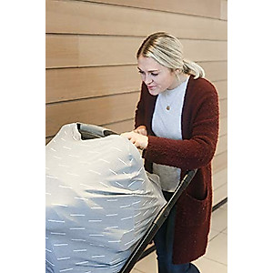 Baby Car Seat Cover Canopy and Nursing Cover Multi-Use Stretchy 5 in 1 Gift "Dash" by Copper Pearl