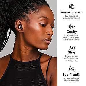 Loop Experience Ear Plugs for Concerts – High Fidelity Hearing Protection for Noise Reduction, Motorcycles, Work & Noise Sensitivity – 8 Ear Tips in XS, S, M, L – 18dB Noise Cancelling - Black