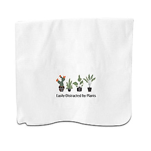 PXTIDY Plant Lover Gifts Funny Kitchen Towel Easily Distracted by Plants Flour Sack Towel Kitchen Dish Towel Plants Gifts for Gardeners Crazy Plant Lady Gifts