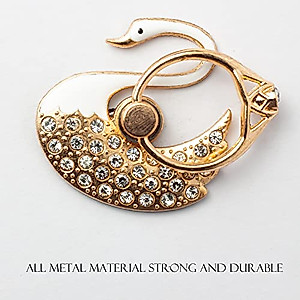 [2 Packs] Swan Glitter Bling Bling Phone Ring Holder, Sparkle Phone Ring Grip Artificial Diamond Stand,Rhinestone Cell Finger Ring for Phones,Pad