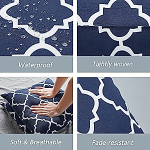 JMKaixin Outdoor/Indoor Throw Pillows, Pack of 2 Waterproof Decorative Throw Pillows with Inserts, 18”x18” Square Pillows for Bed, Couch, Sofa and Patio Furniture