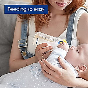 NICE PAPA Baby Bottle, Anti-Colic PPSU Baby Bottle, Flip Cap Baby Bottle Wide Neck BPA Free Baby, Medium Flow (8 Ounce, Blue)