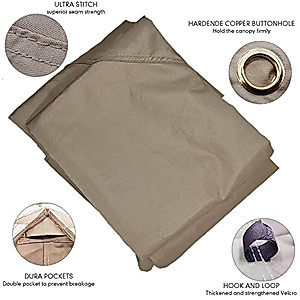 Ontheway 8'x8' Dual Tier Gazebo Canopy Replacement Top Cover UV30+ Water Resistant for Model L-GZ385PST