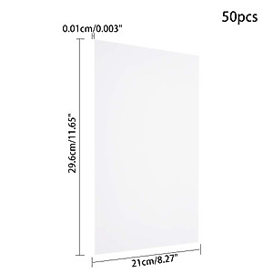 PH PandaHall 50 Packs Tracing Paper Reusable Non-Absorbent Synthetic Paper Polypropylene for Use with Alcohol Inks, Watercolor, Acrylic Painting, 11.6x8.2in