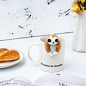 Funny Sloth Coffee Mugs Gift for Women - Unique Cute Sloth Gifts for Women, Men - Birthday Gift for Friends, Coworkers, Aunt, Sister, Mom - I'd Rather Be Sleeping - Sarcastic Novelty Gag Office Gift