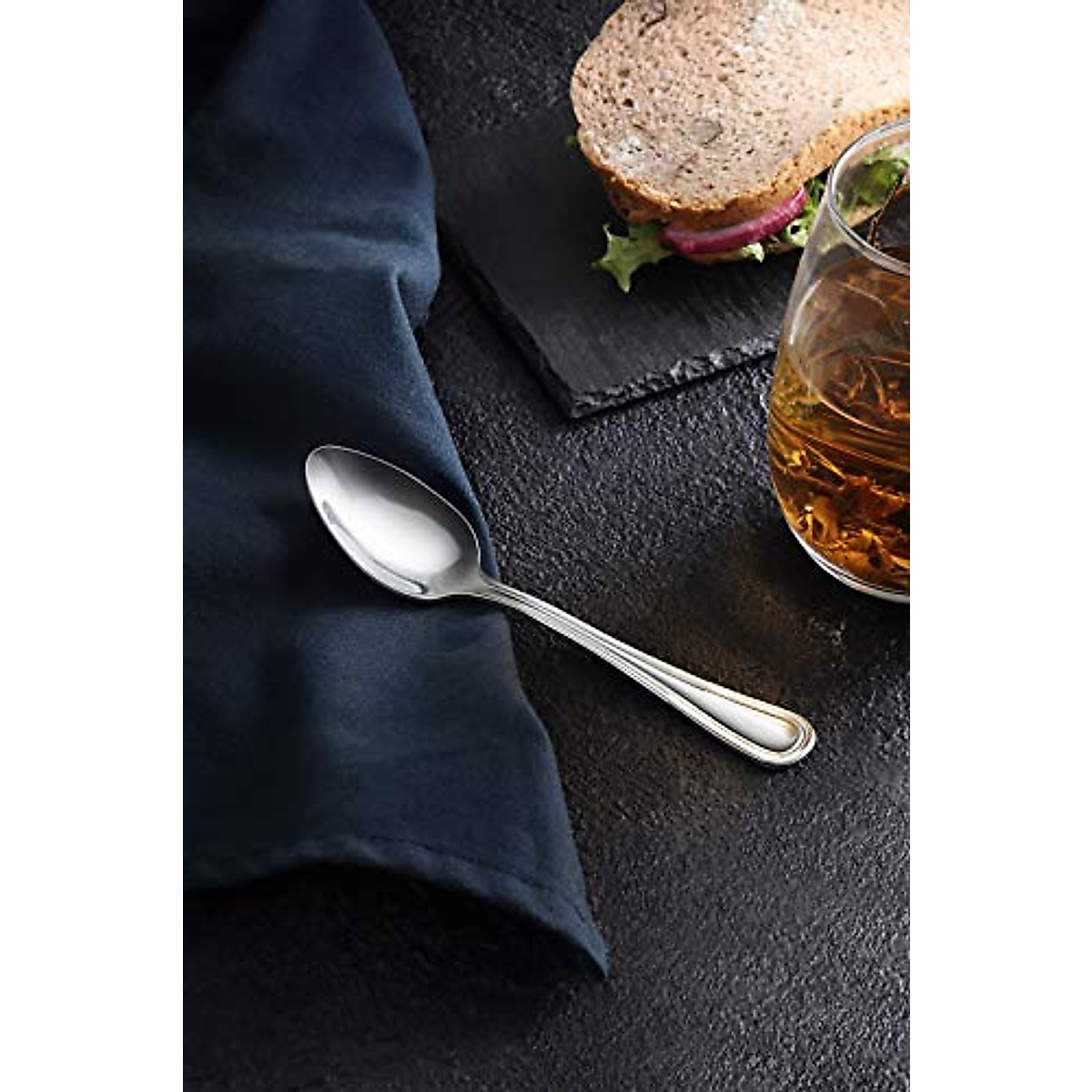 New Star Foodservice 58147 Slimline Pattern, 18/0 Stainless Steel, Teaspoon, 6-Inch, Set of 12