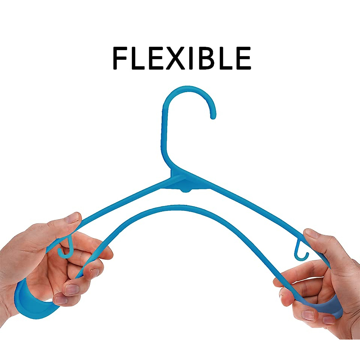 Sharpty Plastic Hangers Clothes Hangers for Clothing, Closet, Coats & Shirts - Durable, Thick, Tough & Space Saving - for Everyday Standard Use, Room Essentials & Basics - 20 Pack - Blue