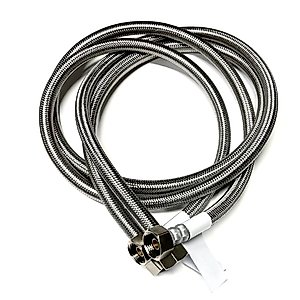 Faucet Water Supply Connector Line Braided Stainless Steel, Faucet Supply Line - 1/2" Female Iron Pipe (FIP) Thread for both ends (1/2" FIP x 1/2" FIP) (2, 48 inch)