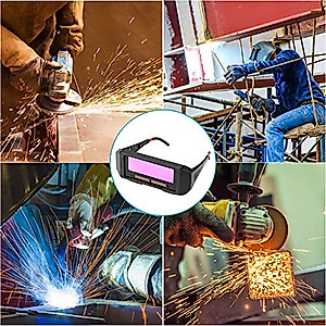 Solar Auto Darkening Welding Goggles, Welder Glasses, Safety Protective Welder Mask Helmet with Adjustable Shade, Eyes Goggles Mask Anti-Flog Anti-glare Goggles-Black