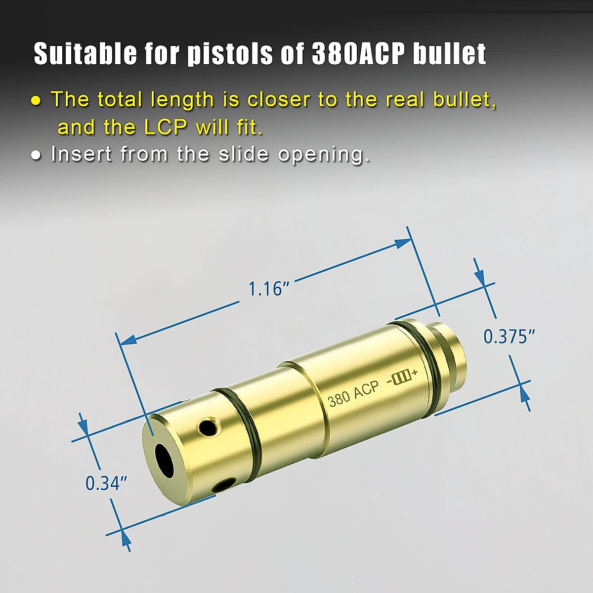 StrongTools Tactical Laser Training Cartridge 380acp Dry Fire Laser Bullet with O Ring and Spare Snap Cap