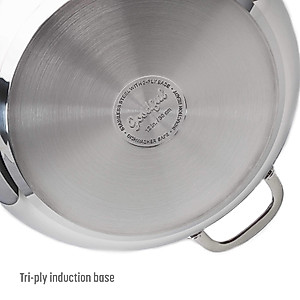 Goodful 12-Inch Stainless Steel Fry Pan with Universal Lid made from Stainless Steel and Glass Combo, Chrome