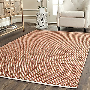 SAFAVIEH Boston Collection 6' x 9' Orange BOS685C Handmade Flatweave Cotton Area Rug