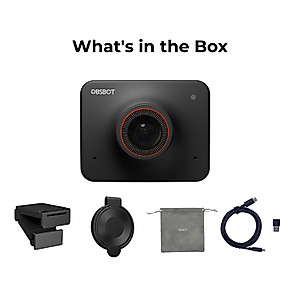 OBSBOT Meet AI-Powered 4K Webcam, AI Framing & Autofocus, Webcam with Microphone, Background Bokeh, 60 FPS, HDR Low-Light Correction, Beauty Mode, Webcam for PC, Streaming, Conference, Gaming, etc.