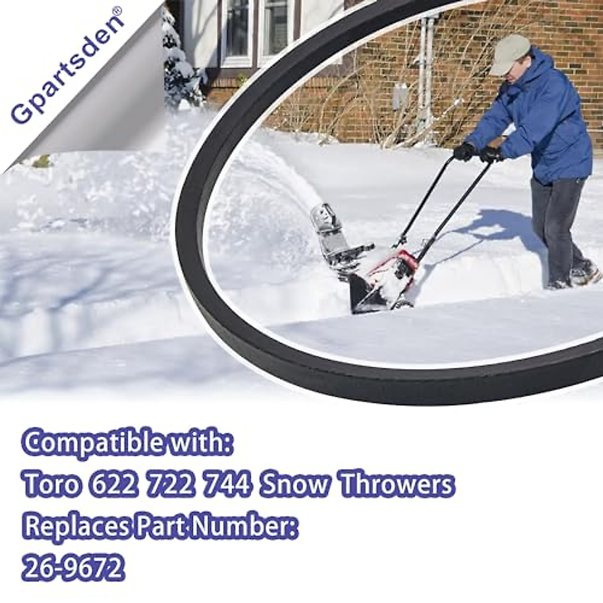 Gpartsden 26-9672 Drive V Belt Replacement for Toro Wheel Horse 622 622E 622R 722 724 Snow Thrower