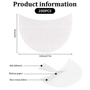 200 Pcs Eyeshadow Shields, Eyeshadow Stencil Lint Free Under Eye Pads Prevent Makeup Residue, Eye Shadow Patches Makeup Shields for Eyeliner, Eyelash Extensions and Lip Makeup