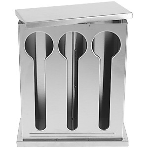 UPKOCH Utensil Dispenser 3 Compartment Stainless Steel Cutlery Organizer Silverware Holder Caddy Forks Spoons Knives Flatware Dispenser for Restaurant Kitchen
