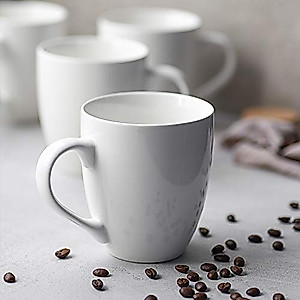 DOWAN 18 Ounce Coffee Mugs, Large White Coffee Mugs Set of 6, Porcelain Mugs with Large Handle for Coffee, Tea, Birthday, DIY Paint, Dishwasher & Microwave Safe, Men Women Mom Dad