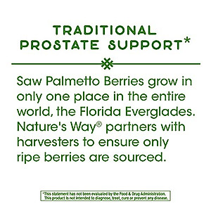 Nature's Way Saw Palmetto Berries; 585 mg; Non-GMO Project Verified; TRU-ID Certified; 180 Vcaps