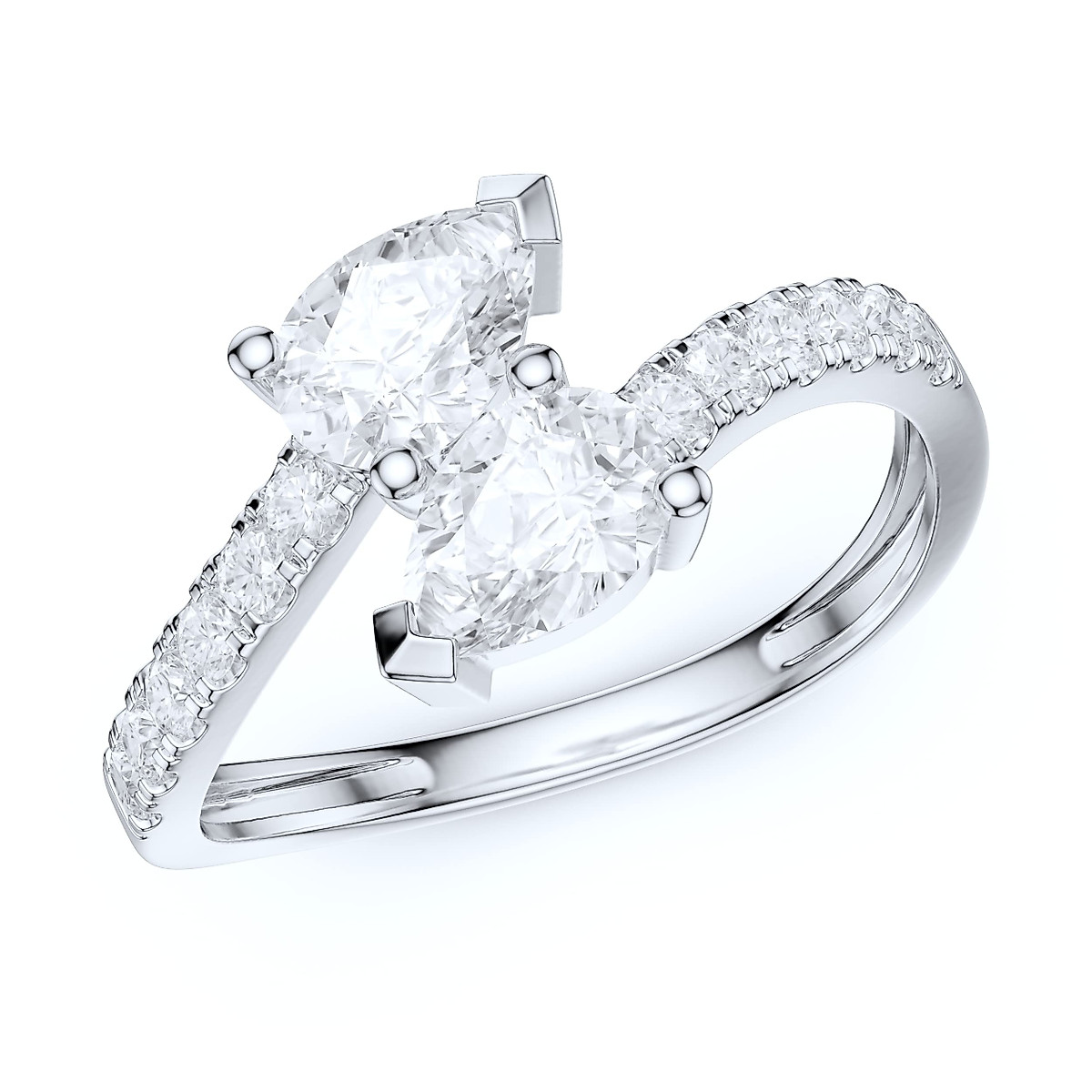 PRSTANI Real 10K White Gold Twisted Snakes Like Simulated Pear-Shaped Diamond Ring For Women (7)