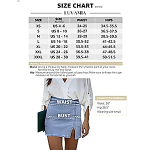 luvamia Jean Skirt for Women With Slit High Waisted Bodycon Stretch Pencil Mini Short Denim Skirts High Waisted Skirts for Women Skirt With Slit Denim Skirt Women Azure Mood Size Large Size 12 Size 14