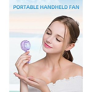 KIDEE Mini Portable Fan, Small Handheld Fan with 3 Speeds, Small Hand Fan USB Rechargeable, Personal Fan Battery Operate for Outdoor Indoor Commute Office Travel