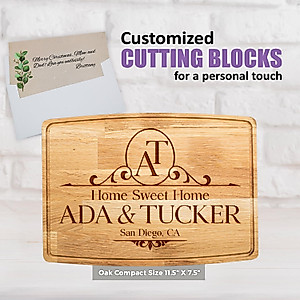 Tayfus Personalized & Monogrammed Cutting Boards - Customized Gifts for Christmas, Wedding, Anniversary, Realtor Closing - Handmade Custom Wooden Chopping Board - Customizable Wood Kitchen Block
