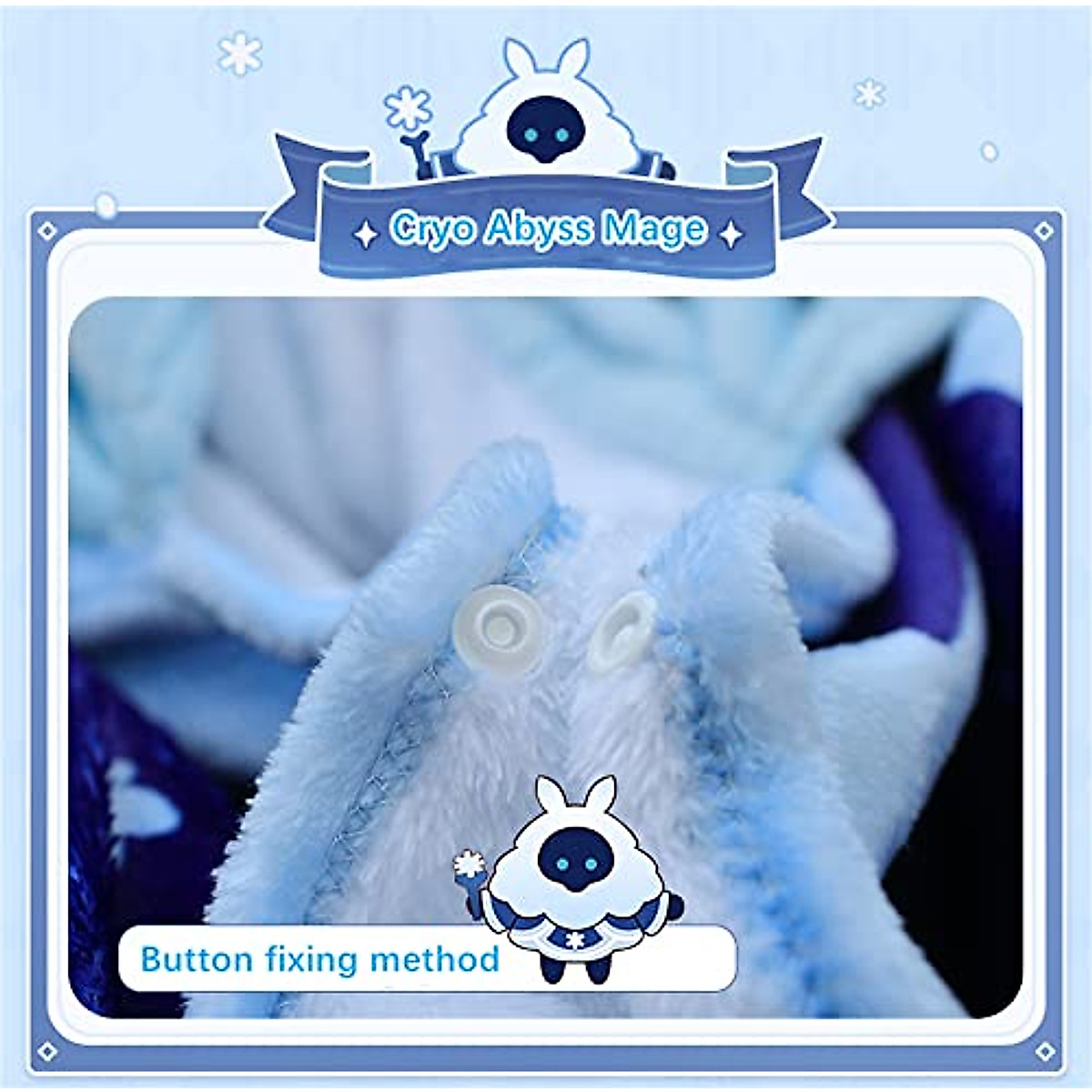 Xingqiu Cryo Abyss Mage Throw Blanket Genshin Impact Wearable Blankets and Game Monster Plush Doll, 95cm×155cm