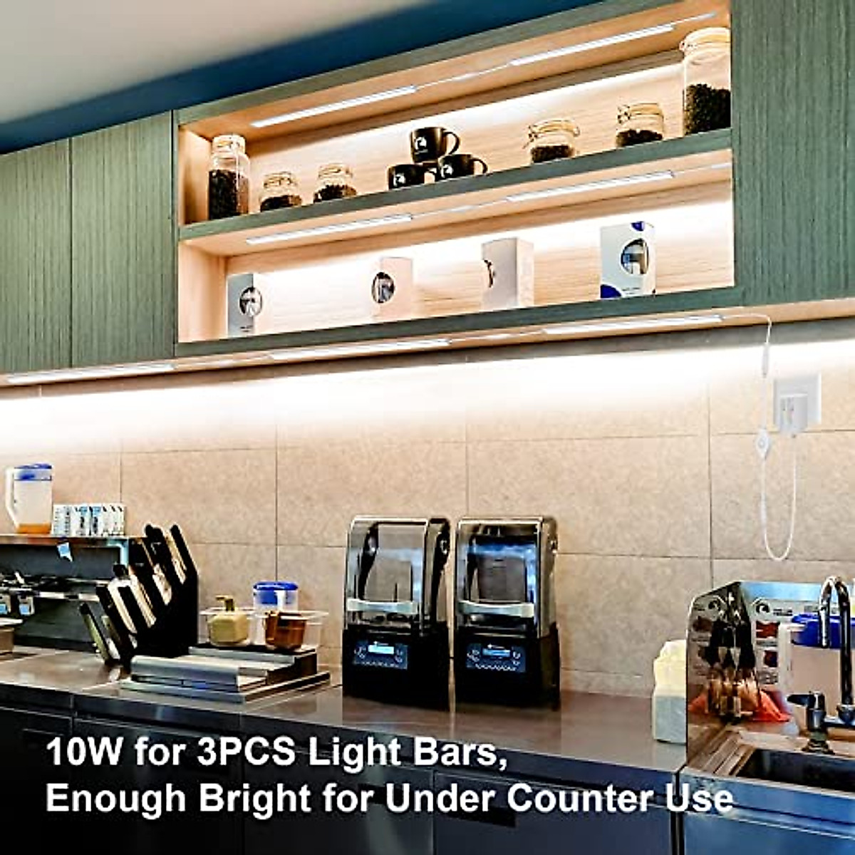 yotutun Under Counter Lights for Kitchen 3Pack Dimmable Under Cabinet Light, 13Inch 10W Closet Lights with Memory Function, Bright LED Cabinet Lights for Kitchen,Shelf,Desk,Workspace (3 Pack)