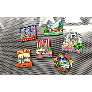 Nashville Tennessee USA America Fridge Magnet Wooden Collection 3D Wood Handmade Travel City Souvenirs Refrigerator Magnet Home Decoration Gift -183