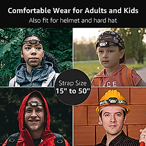 LE 320015 Battery Powered Headlamp - 1500Lux Super Bright LED Head Lamp with Red Light, IPX4 Waterproof Headlights for Outdoor Camping, Hiking, Hunting, Power Outages, Emergency, Hurricane, 2 Packs